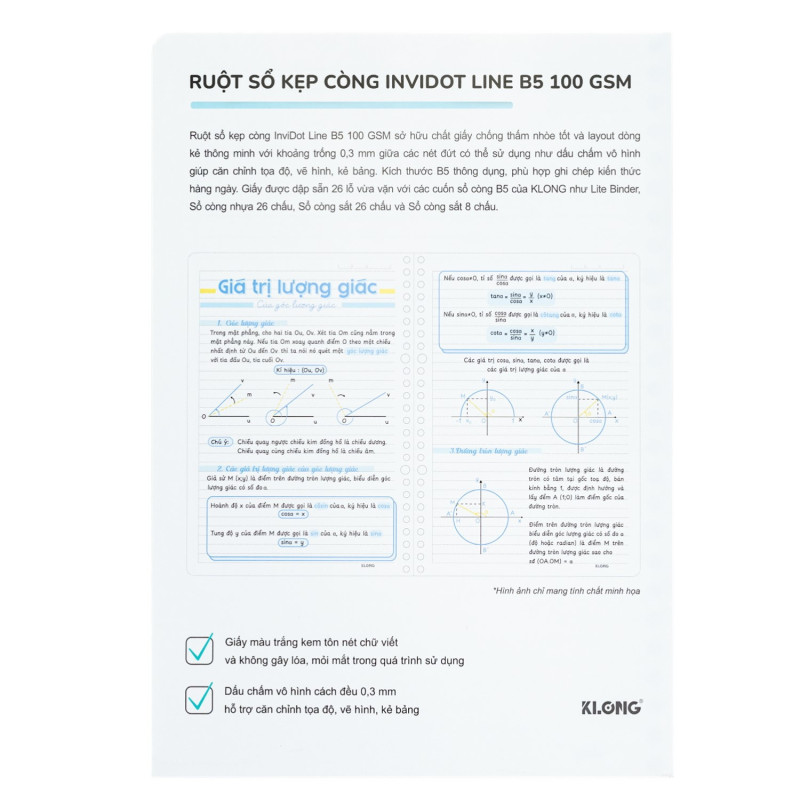 Ruột sổ còng kẻ ngang InviDot Line B5 100 tờ 100/76; MS: 819