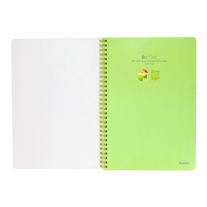 Vở Dot Grid lò xo kép bìa nhựa 2 mặt B5 80 trang 100/76; MS: 577