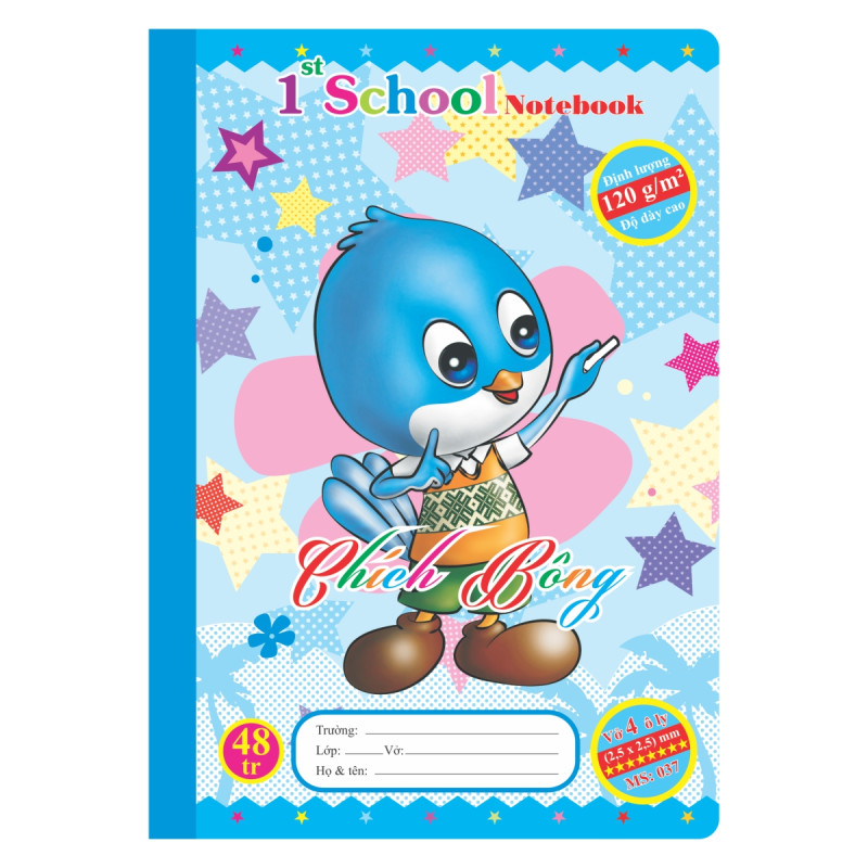 Vở 4 ô ly 1st School B5¯ 48 trang 120/92; MS: 037